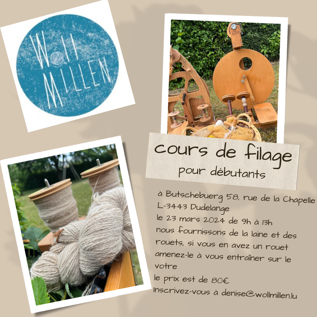 Wollmillen formation : cours de filage de laine - WollMillen